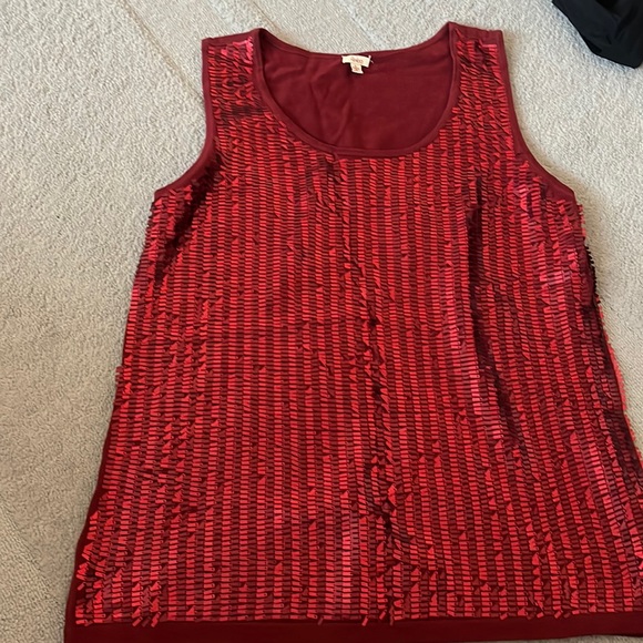 Reba | Tops | Reba Red Sequence Sweater Blouse | Poshmark